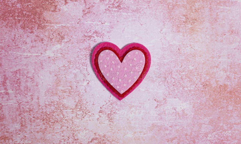Simple Background with Felt Love Hearts on Pink Background Stock Photo ...