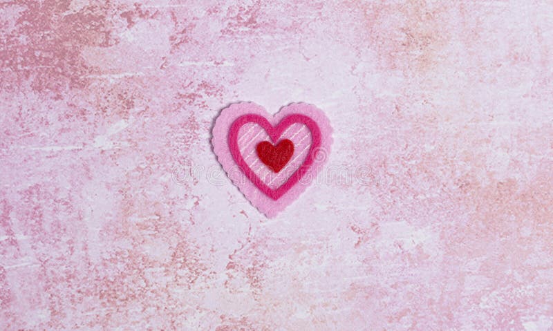 Simple Background with Felt Love Hearts on a Wood Table Stock Image ...