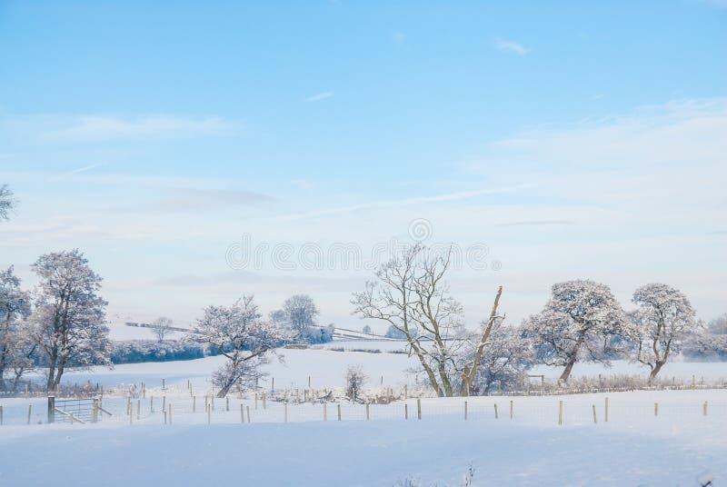 A Simple Background Landscape with Snow Covered Fields and Distant ...