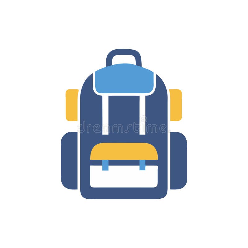 Simple Backpack Icon for Students Stock Image - Illustration of ball ...