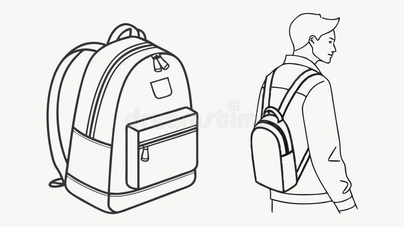 Simple Backpack Illustration, School and Travel Essential Gear Vector ...