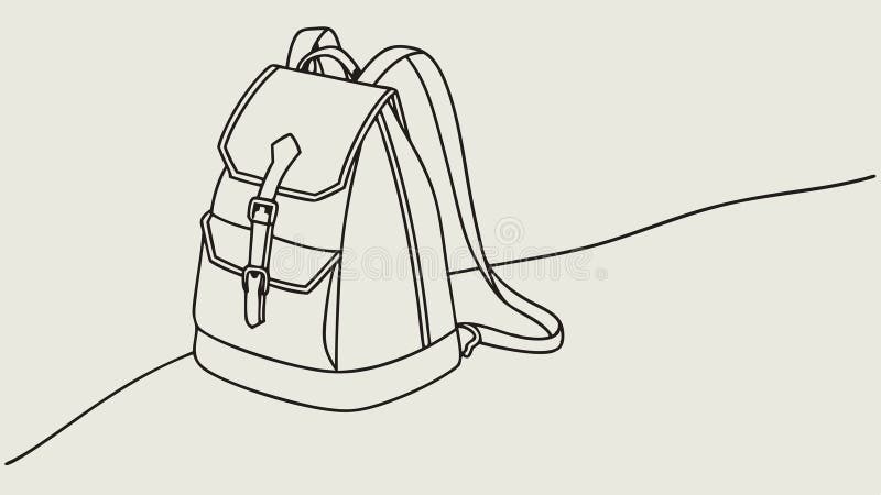 Simple Backpack Line Art Illustration, Vector Design Generative AI ...