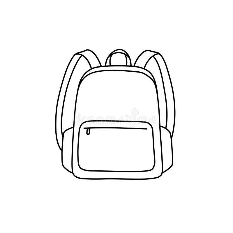 Simple Backpack Outline stock illustration. Illustration of school ...
