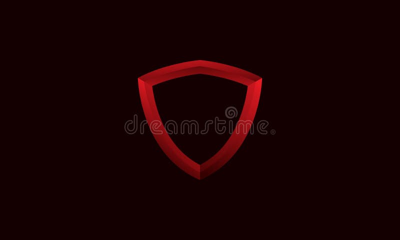 Simple Badge or Shiled Line Modern Red Logo Symbol Icon Vector Graphic ...