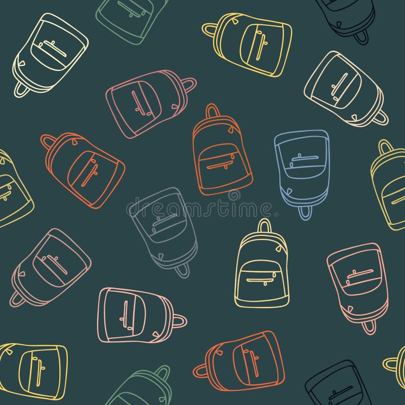 Simple Bag Doodle Repeat Pattern Design Stock Vector - Illustration of ...