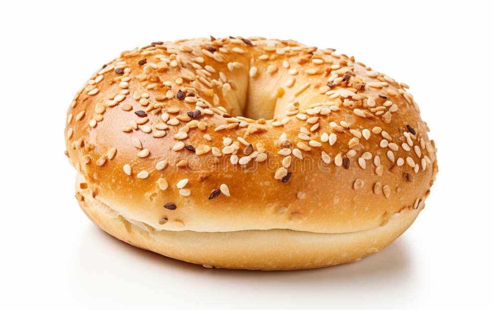 Simple Bagel Plain Bagel Isolated on White Background. Stock ...