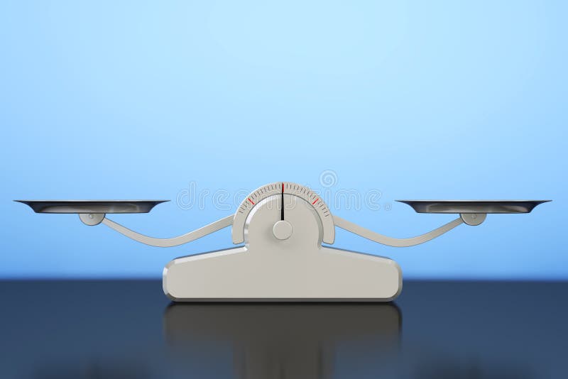Simple Balance Scale. 3d Rendering Stock Illustration - Illustration of ...