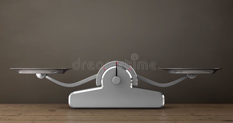 Simple Balance Scale. 3d Rendering Stock Illustration - Illustration of ...