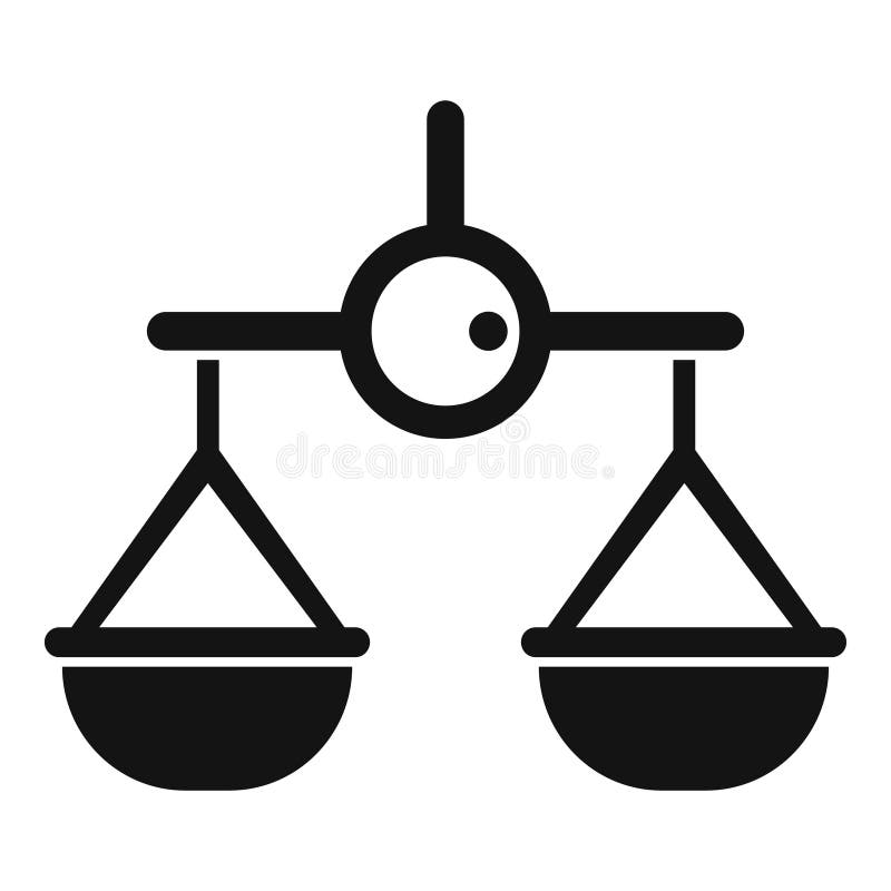 Simple Balance Scale Icon Representing Justice and Law Stock Vector ...
