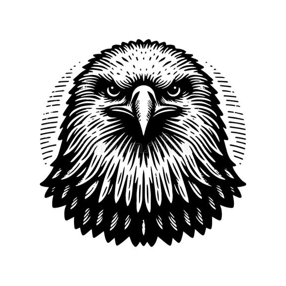Bald Eagle Front View Simple Vintage Logo Rustic Vector Illustration ...