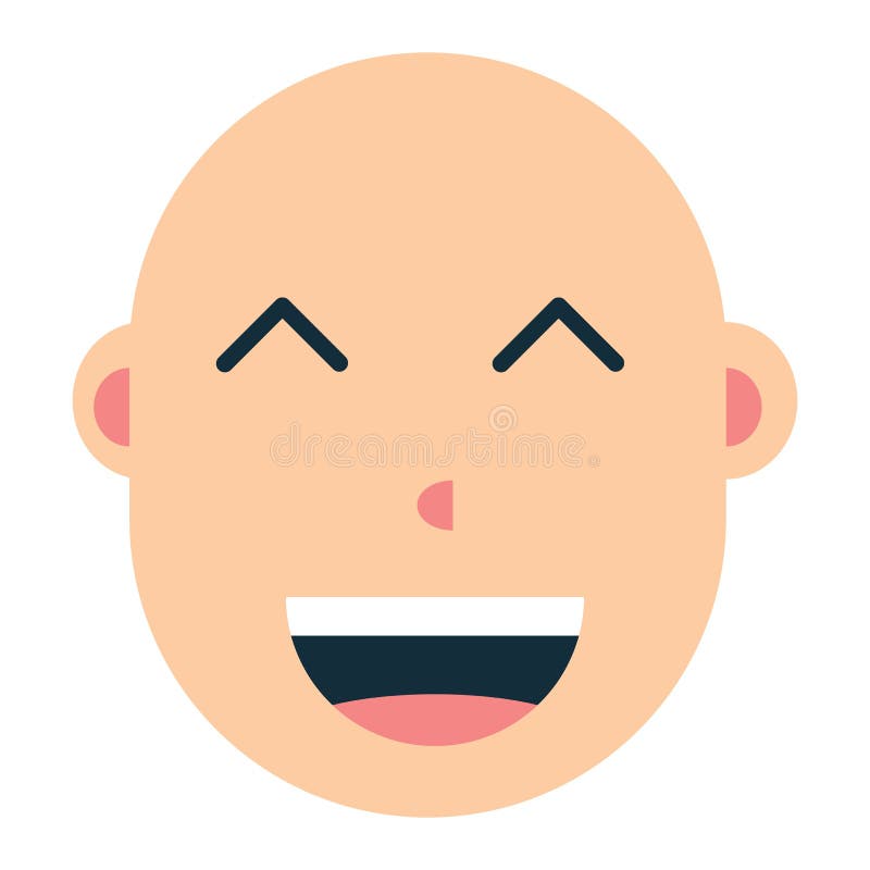 Simple Bald Flat Cartoon Face Avatar Vector Stock Vector - Illustration ...