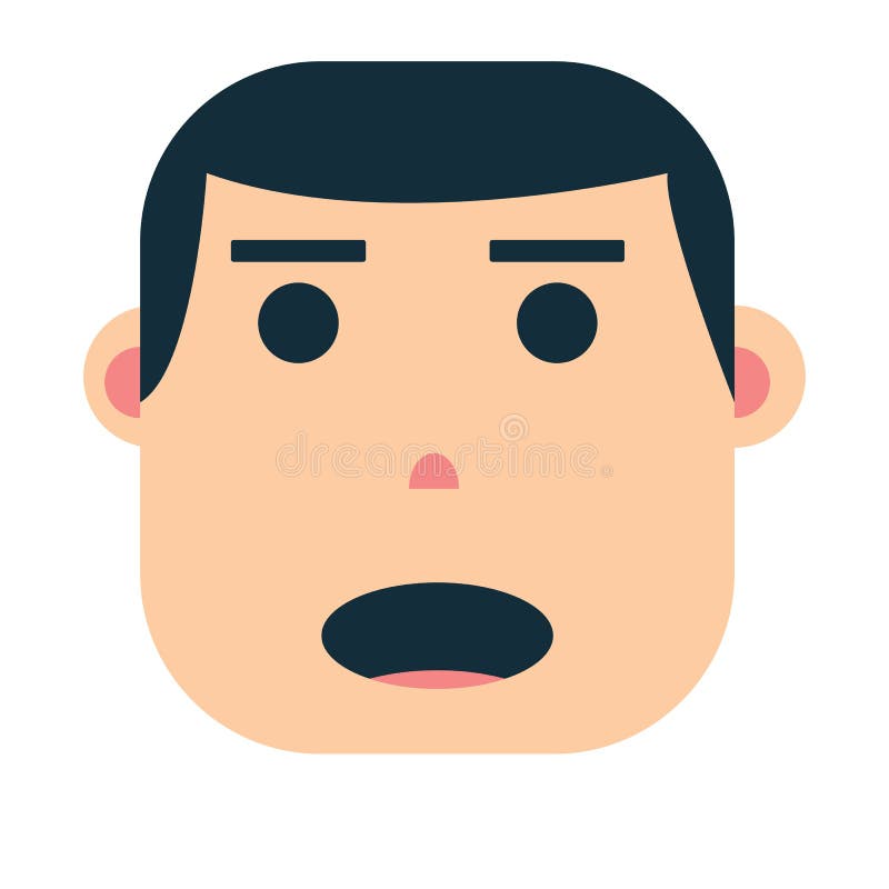 Simple Bald Flat Cartoon Face Avatar Vector Stock Vector - Illustration ...