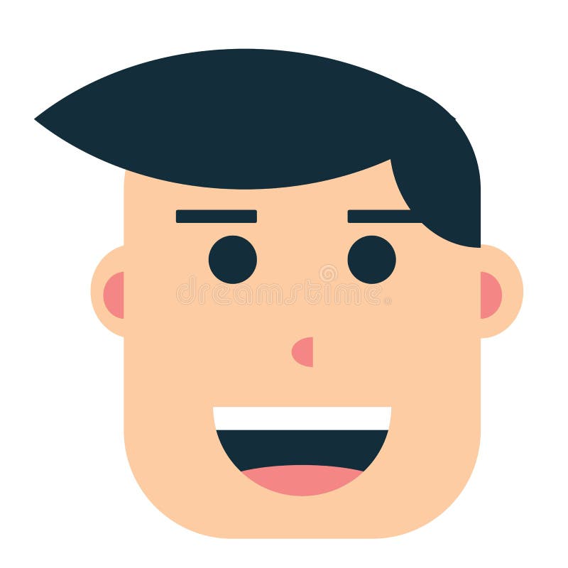 Simple Bald Flat Cartoon Face Avatar Vector Stock Vector - Illustration ...