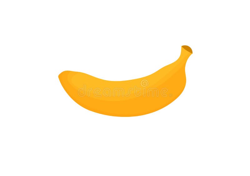 Simple Banana Design in Bright Yellow Color Stock Vector - Illustration ...