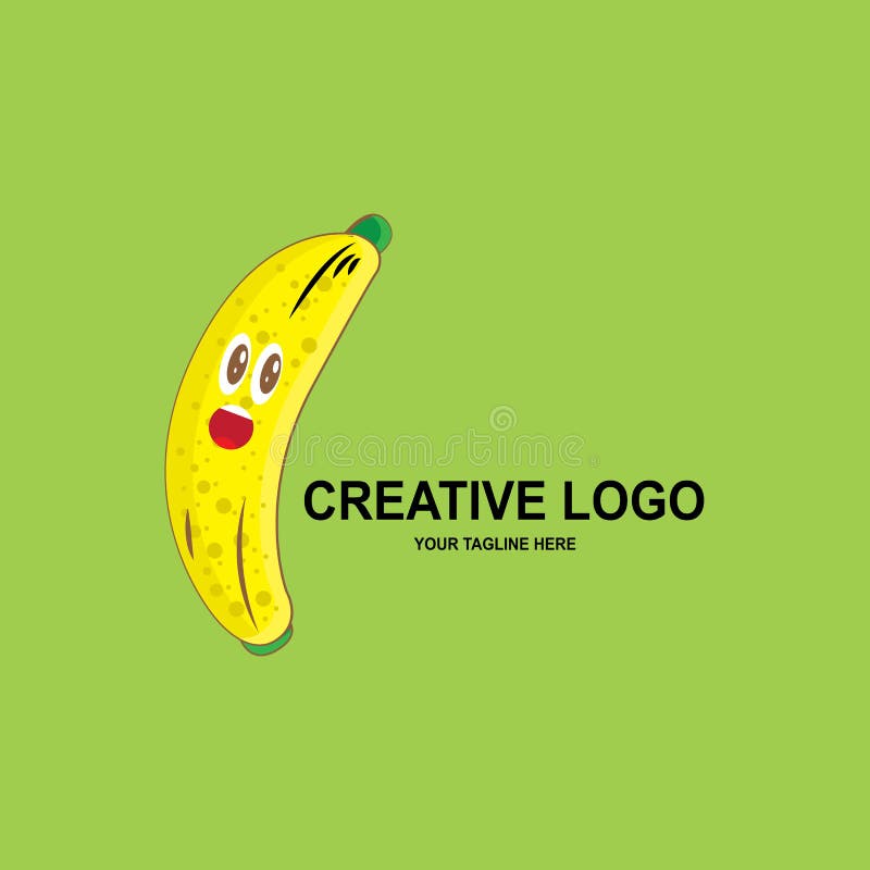 Simple Banana Fruit Expression Cartoon Icon Vector Logo Stock ...