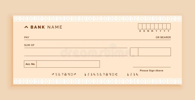 Simple Bank Cheque Payment Document Template Stock Vector ...