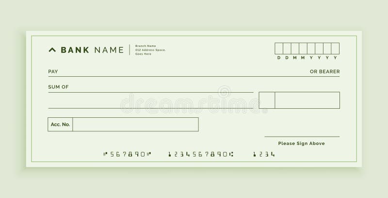 Simple Bank Cheque Voucher Template Design Stock Vector - Illustration ...