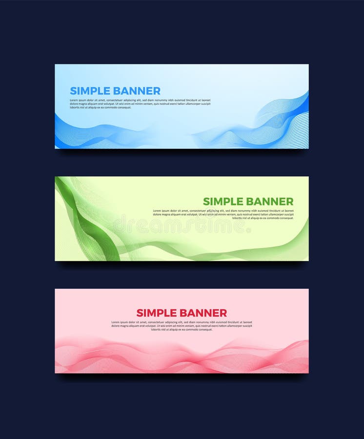 Set Banner Design Landscape Modern Design Stock Vector - Illustration ...