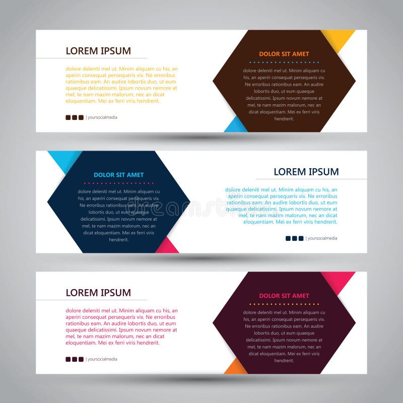 Simple Three Color Banner stock vector. Illustration of color - 100557561