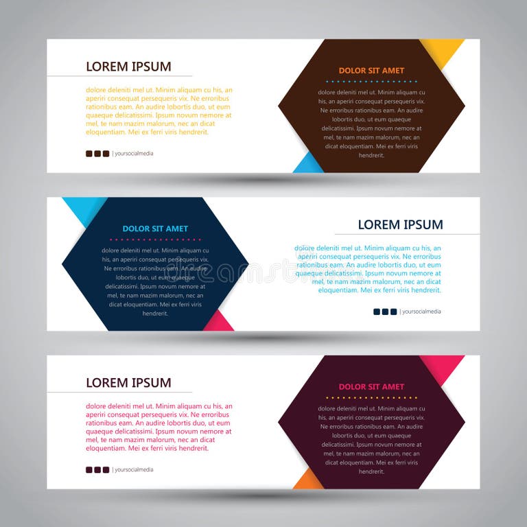 Simple Three Color Banner stock vector. Illustration of color - 100557561