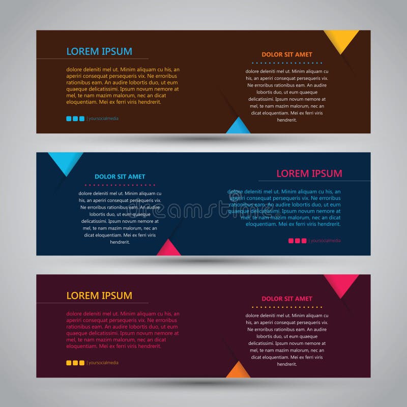 Simple Three Color Banner stock vector. Illustration of option - 100557201