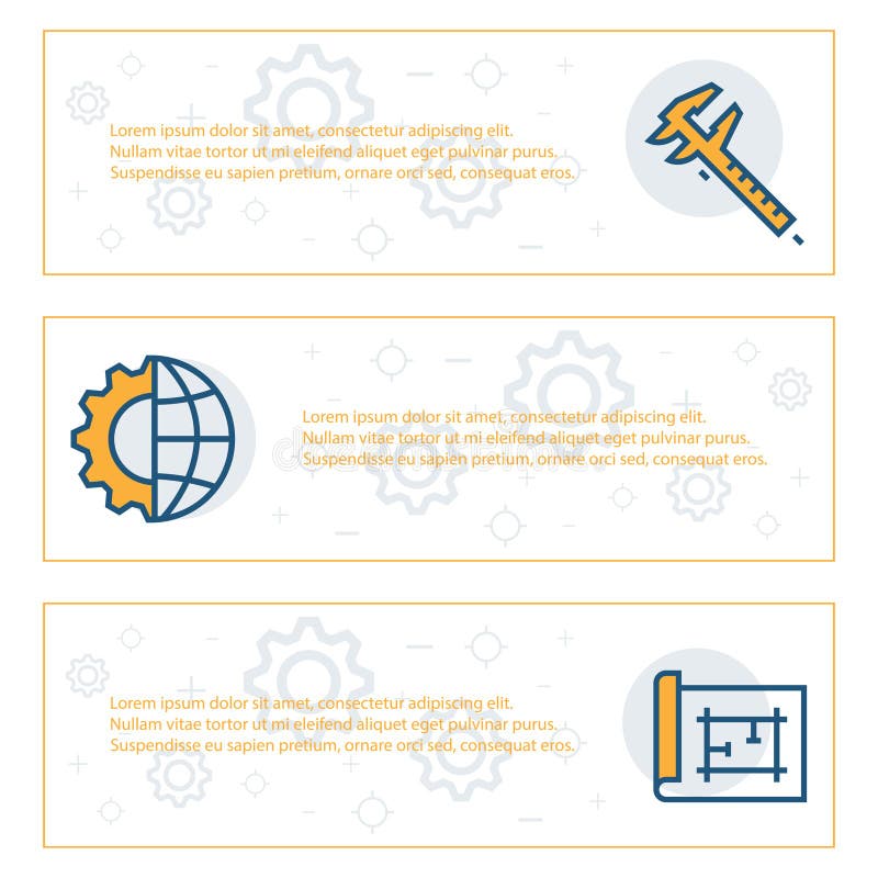 Simple Banners Set of Engineering Items. Vector Illustration Stock ...
