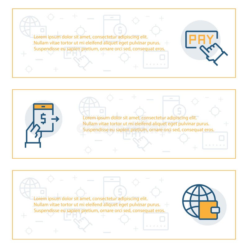 Simple Banners Set of Payment Items. Vector Illustration Stock Vector ...