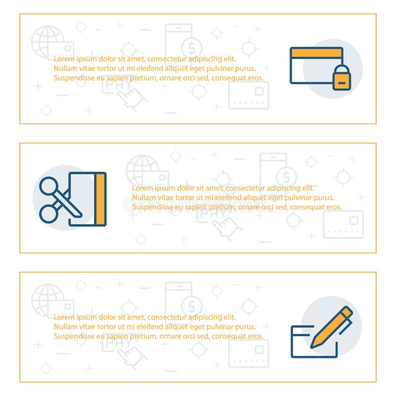 Simple Banners Set of Payment and Plastic Card Items. Vector ...