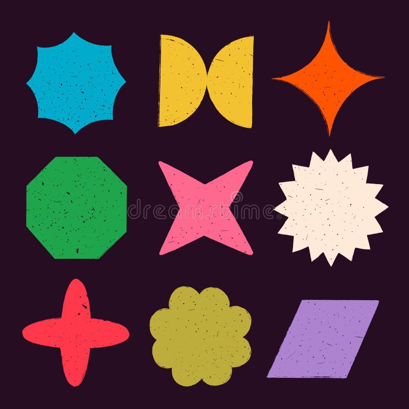 Simple Banners and Shapes in Rough Rustic Style. Hand Drawn Vintage ...