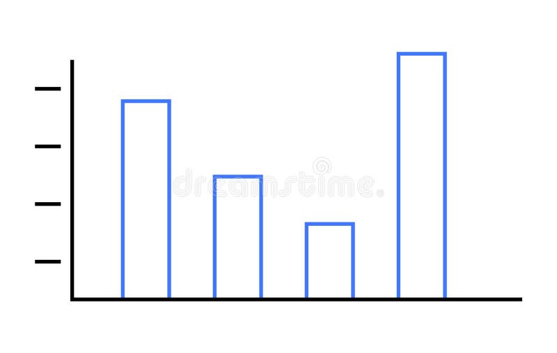 Simple Bar Chart Representing Data with Four Vertical Bars of Varying ...