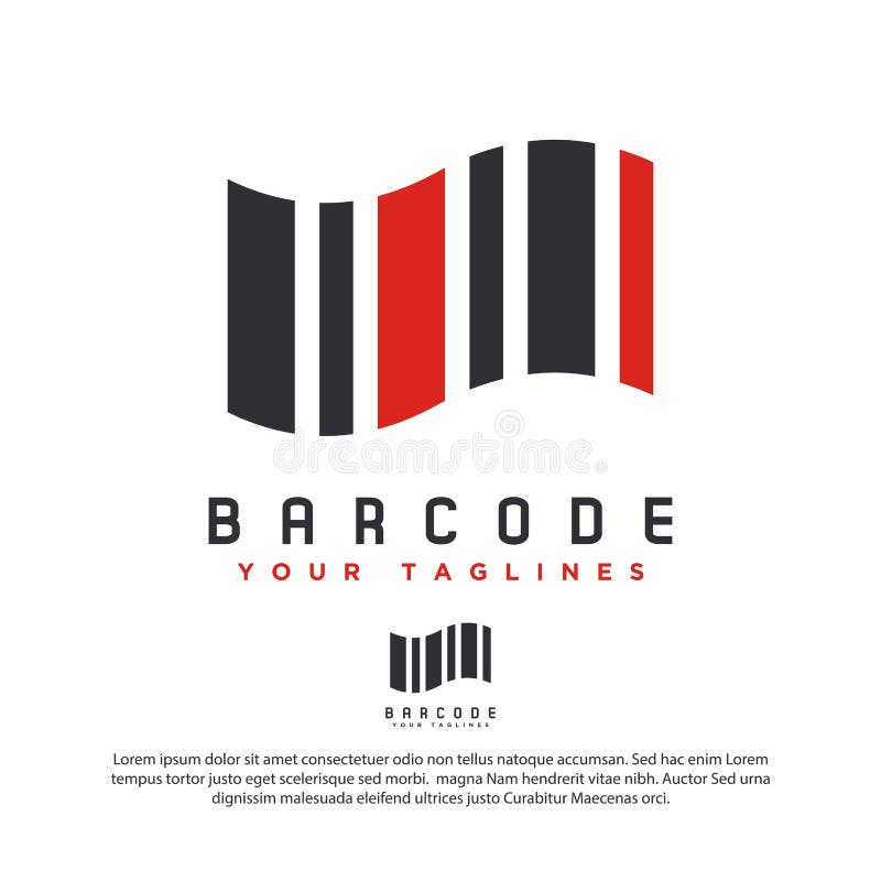 Simple Bar Code Vector Logo, with Abstract Style Stock Vector ...