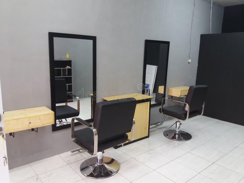 Simple Barbershop Design Ideas Stock Image - Image of wood, glass ...