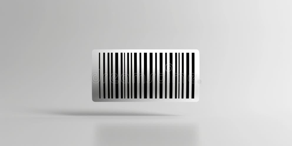 A Simple Barcode on a Clean White Background with a Subtle Shadow Stock ...