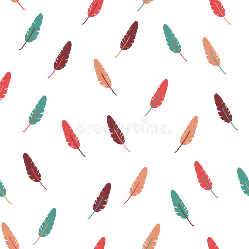 Simple Basic Feather Repeat Pattern Design Stock Illustration ...