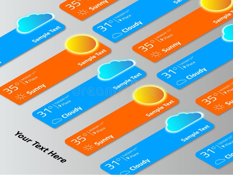 Simple Basic Icon Weather Widget Stock Illustration - Illustration of ...