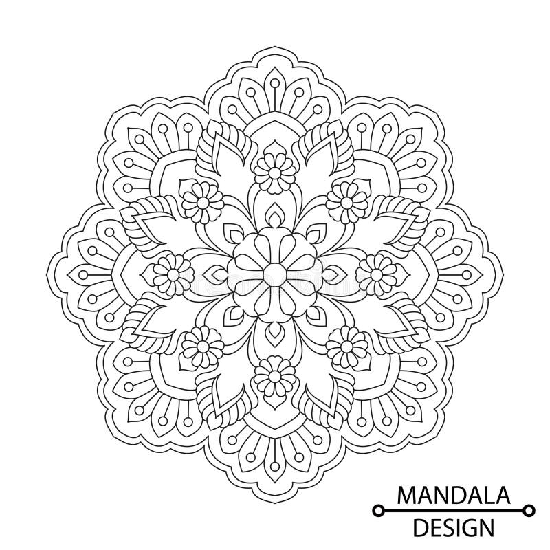 Simple and Basic Mandala Coloring Book Page Stock Vector - Illustration ...