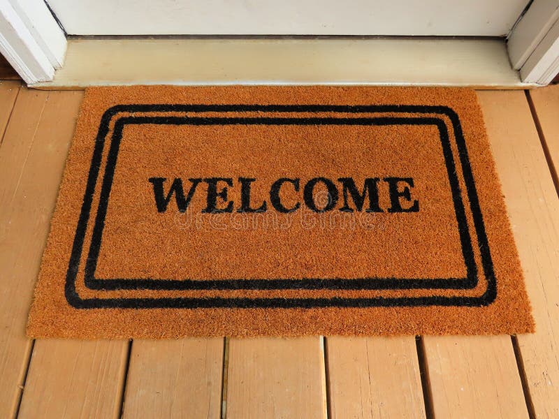 Outdoor Natural Fiber Welcome Mat Door Mat Stock Photo - Image of floor ...