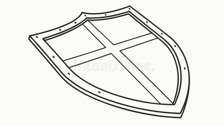 Simple Basic Shield Outline Vector Illustration Protection Security ...