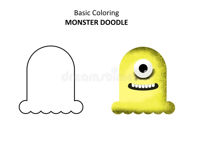 Basic How Coloring Monster Doodle Arts Stock Illustration ...