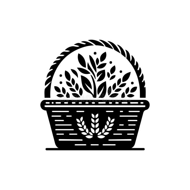 A Simple Basket Silhouette Vector Artwork Stock Vector - Illustration ...