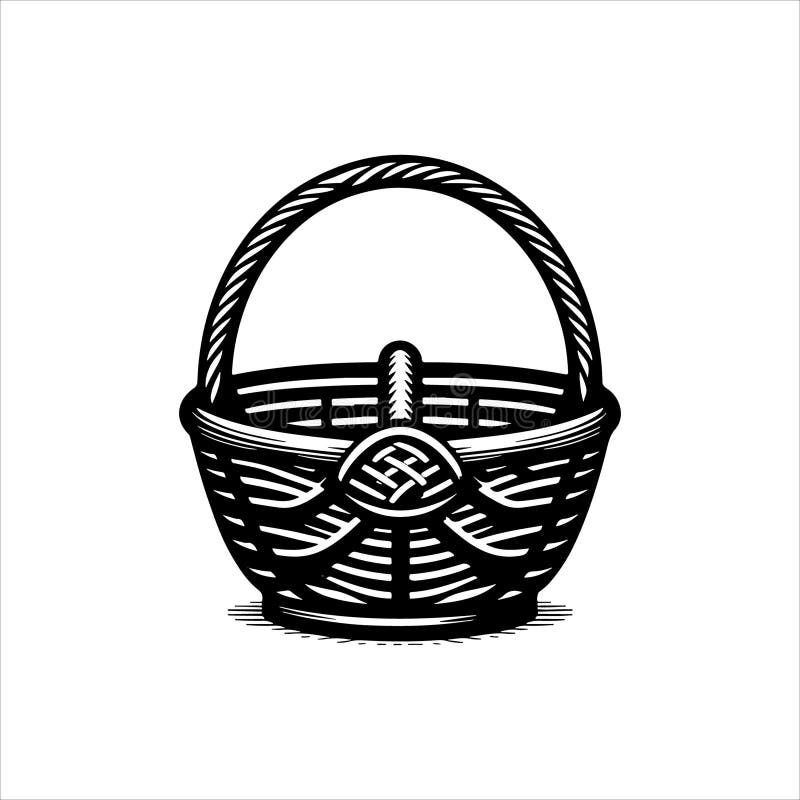 Simple Basket Silhouette Vector Artwork Stock Vector - Illustration of ...