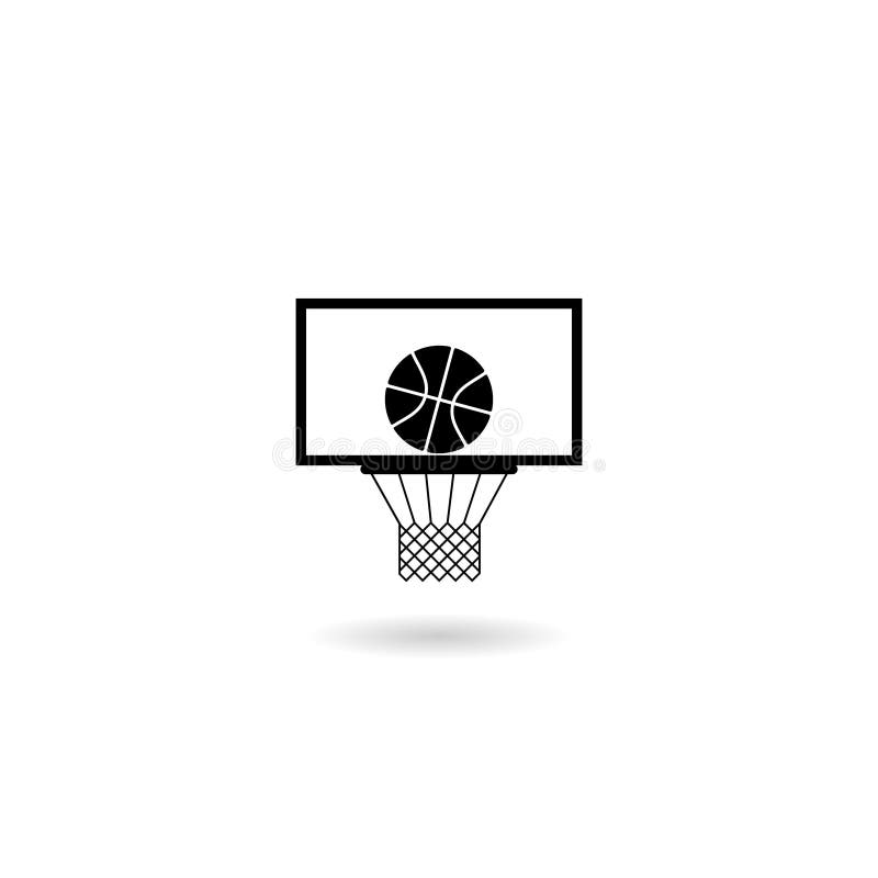 Simple Basketball Icon with Shadow Stock Vector - Illustration of ...