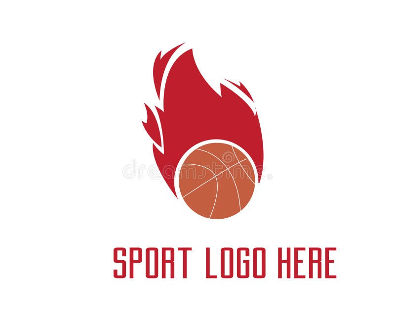 Simple Basketball Vector Logo Design Stock Vector - Illustration of ...
