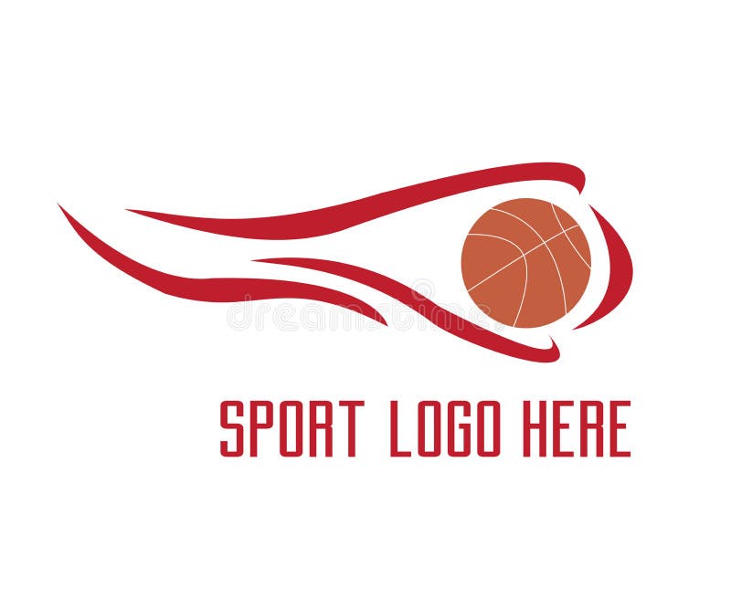 Simple Basketball Vector Logo Design Stock Vector - Illustration of ...