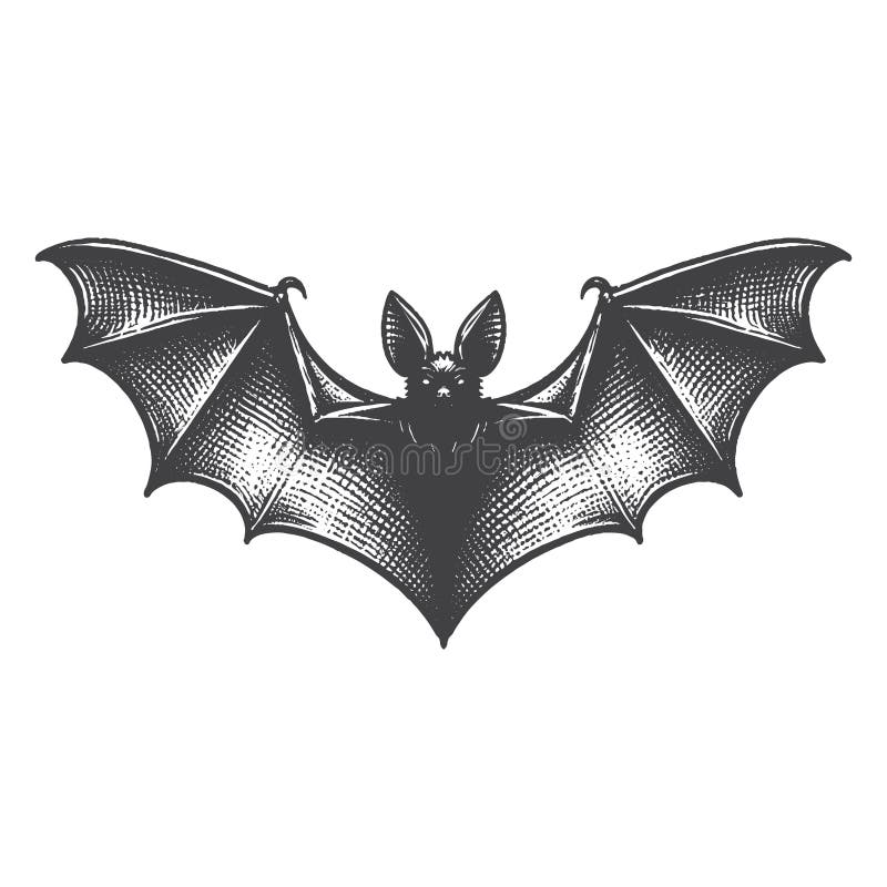 Bat Flying Front View Vintage Retro Vector Logo Design. Stock Vector ...