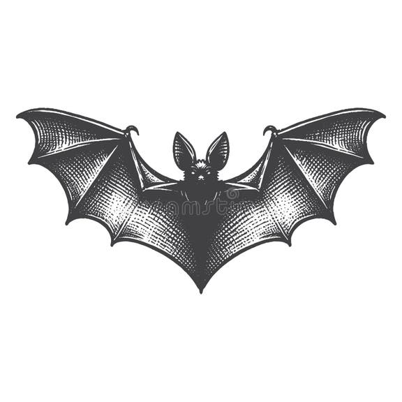 Bat Flying Front View Vintage Retro Vector Logo Design. Stock Vector ...