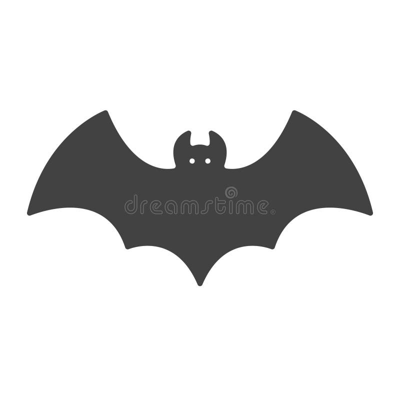 Simple Bat Icon Flat Vector Illustration Stock Vector - Illustration of ...