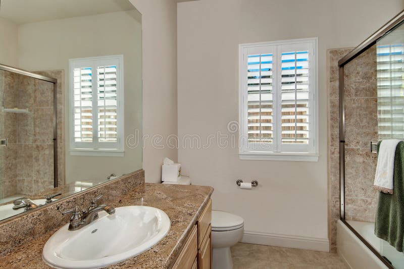 Simple bathroom stock image. Image of tile, bathroom - 20373655