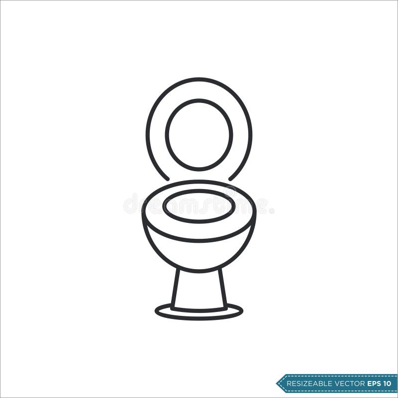 Simple Bathroom Icon. Toilet Icon Vector Template Illustration Design ...