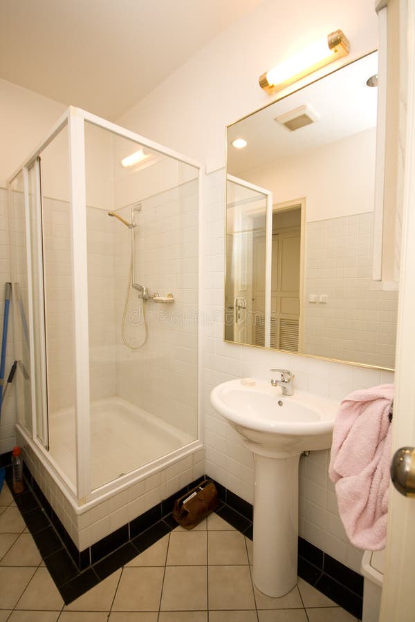 Simple bathroom stock image. Image of tilled, bright - 33949581